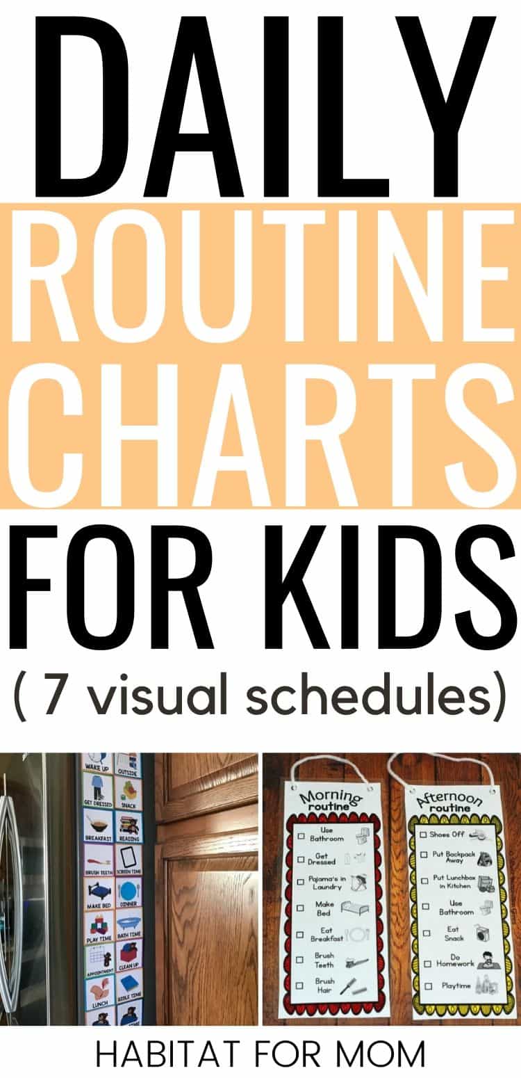 Daily Routine Charts for Kids (7 fun visual schedules) – Habitat for Mom